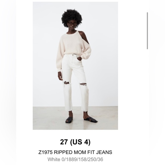 Zara | Jeans | Zara Ripped Mom Fit Jeans | Poshmark
